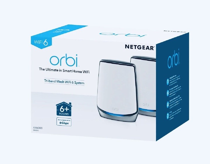 NETGEAR Orbi RBK852、AX6000三頻、WiFi 6 Mesh延伸系統、路由器+衛星 - 拆封展示品 - Mobile01